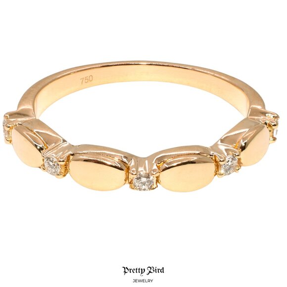 Jewelry | 18k Yellow Gold Diamond Stacking Band Ring | Poshmark